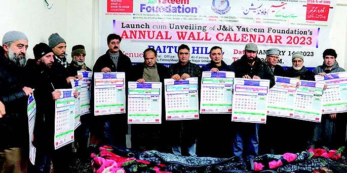 J&K Yateem Foundation unveils trilingual annual wall calendar - Greater ...