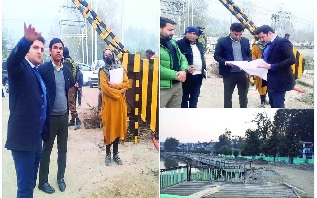 Div Com inspects developmental works of Foreshore Road at Habak - Greater Kashmir