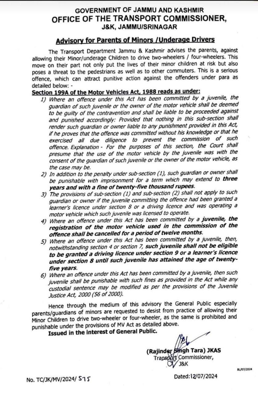 Srinagar road accident: Requesting police to invoke Section 199A ...